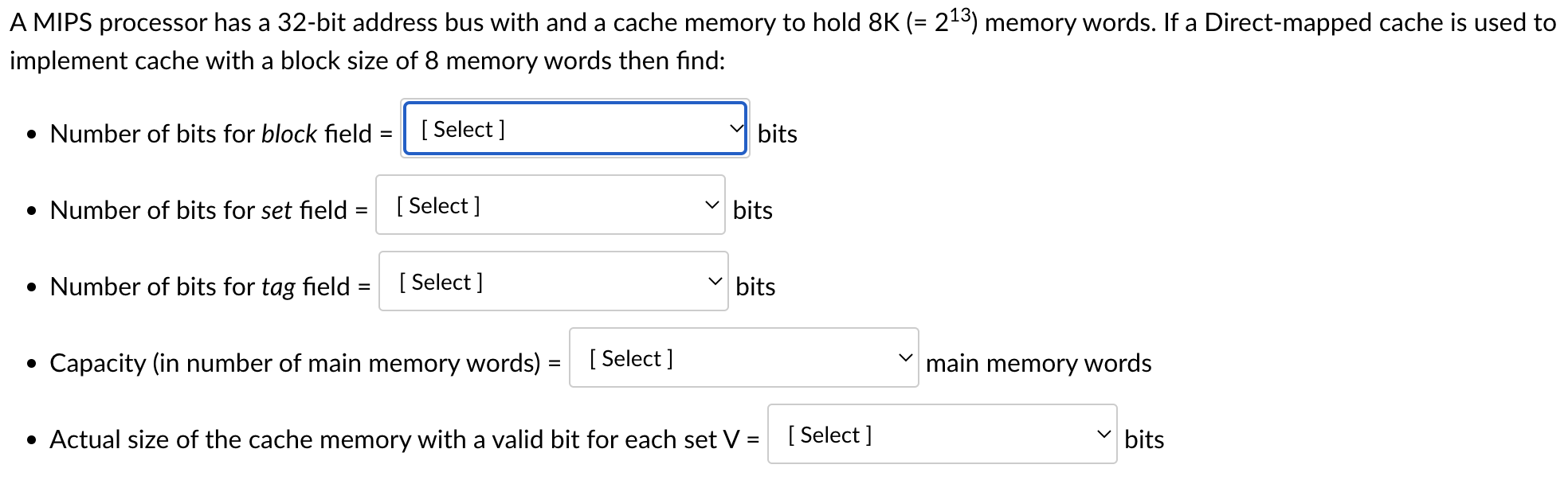 Solved A MIPS processor has a 32 -bit address bus with and a | Chegg.com