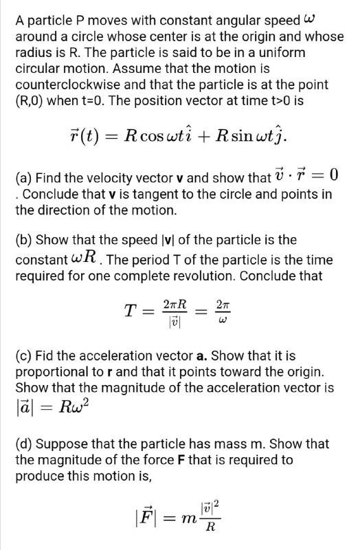 Solved A particle P moves with constant angular speed w | Chegg.com