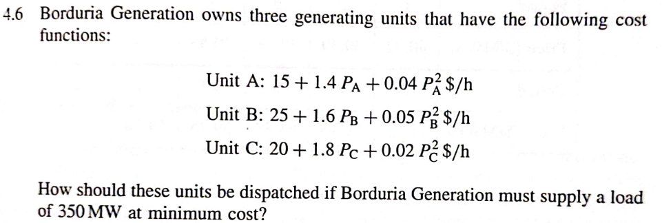 Solved 6 Borduria Generation owns three generating units | Chegg.com