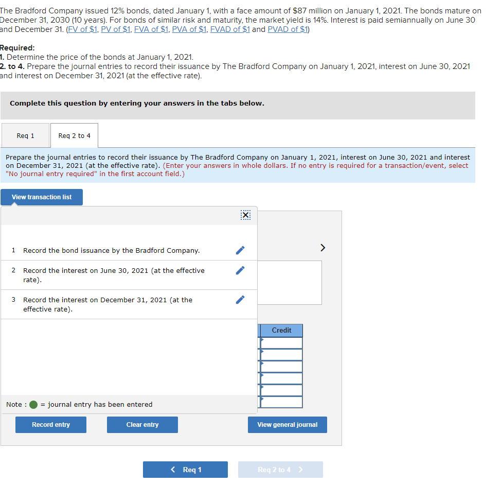 Solved The Bradford Company issued 12% bonds, dated January | Chegg.com