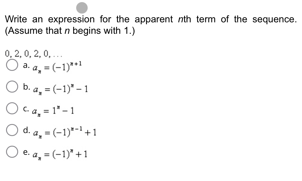 Solved Write an expression for the apparent nth term of the | Chegg.com