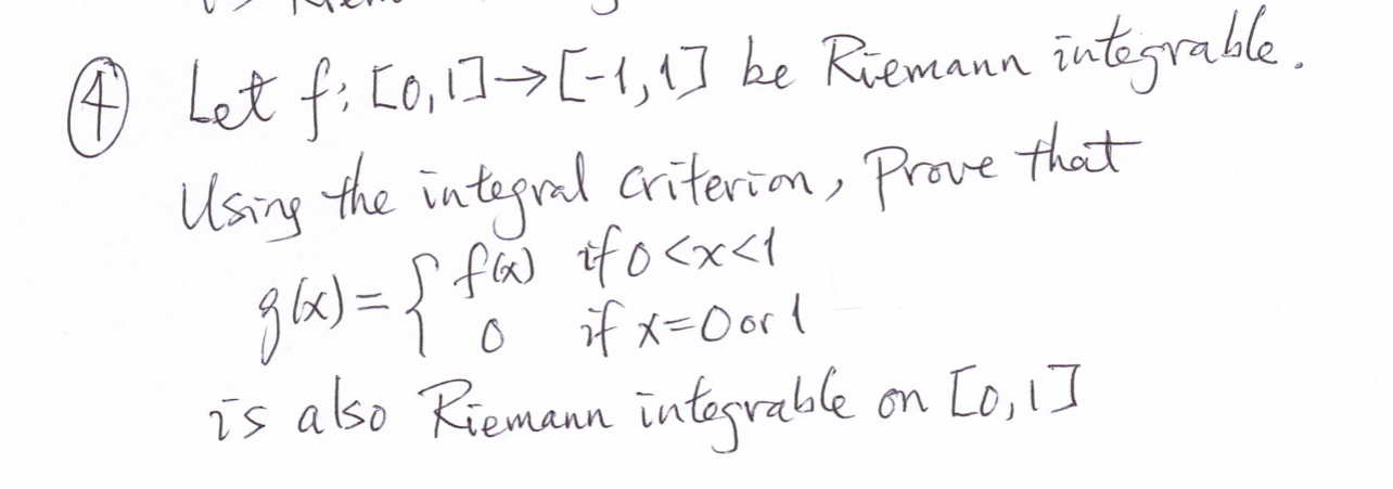 Solved © Let f:[0,1=[-1,13 be Riemann integrable, Using the | Chegg.com
