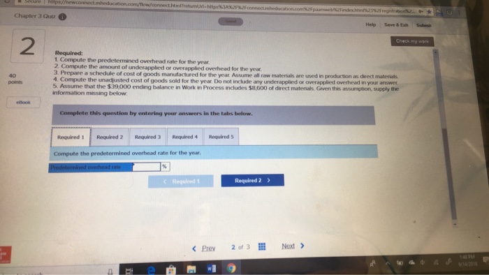 Solved Help Save&Exi Sub 2 Check my work Problem 3-14 | Chegg.com
