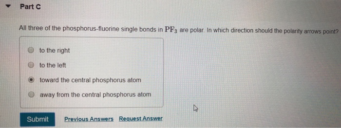 Solved Part C All three of the phosphorus-fluorine single | Chegg.com