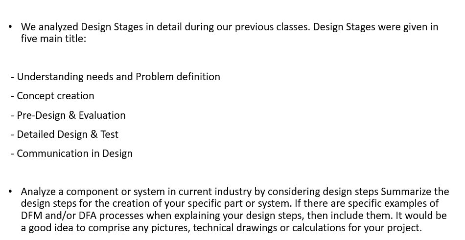 Solved We analyzed Design Stages in detail during our | Chegg.com