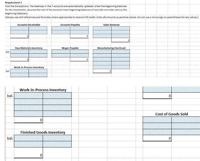 Solved lob Order Costing Using Excel to calculate a | Chegg.com