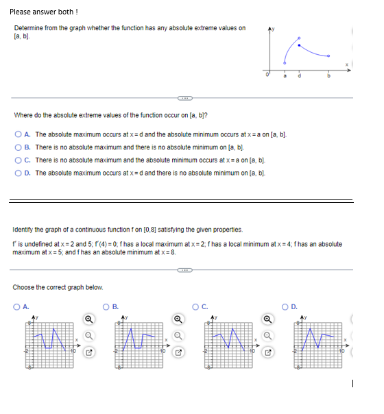 Solved Please answer both ! Determine from the graph whether | Chegg.com