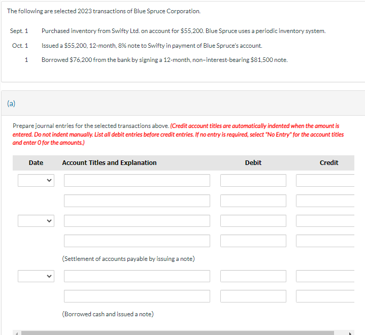 Solved The following are selected 2023 transactions of Blue | Chegg.com