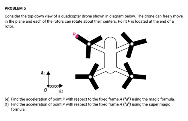 PROBLEM 5 Consider the top-down view of a quadcopter | Chegg.com