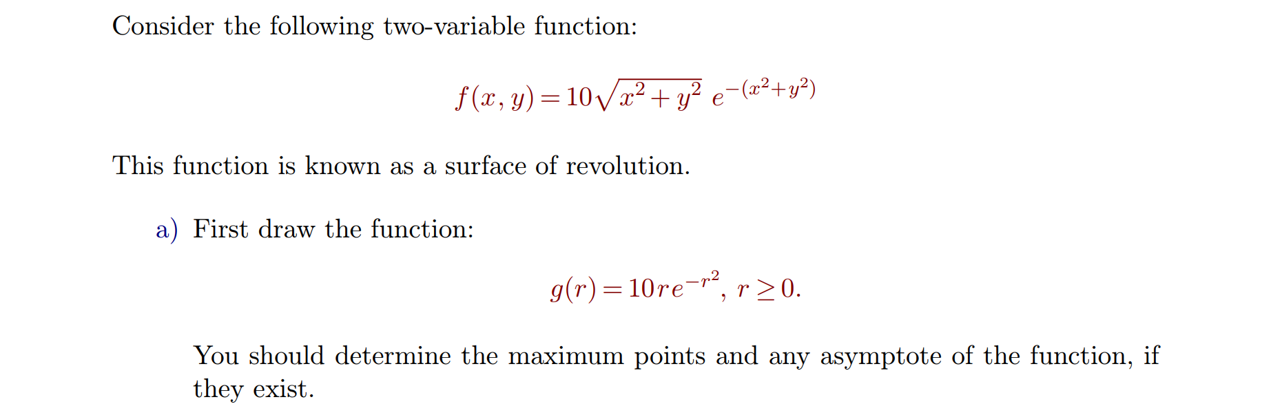 Solved Consider the following two-variable | Chegg.com