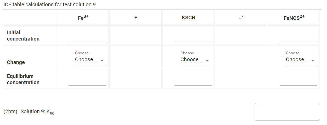 Report Table KEQ.3: Concentration and Absorbance of | Chegg.com Report Table KEQ.3: Concentration and Absorbance of | Chegg.com