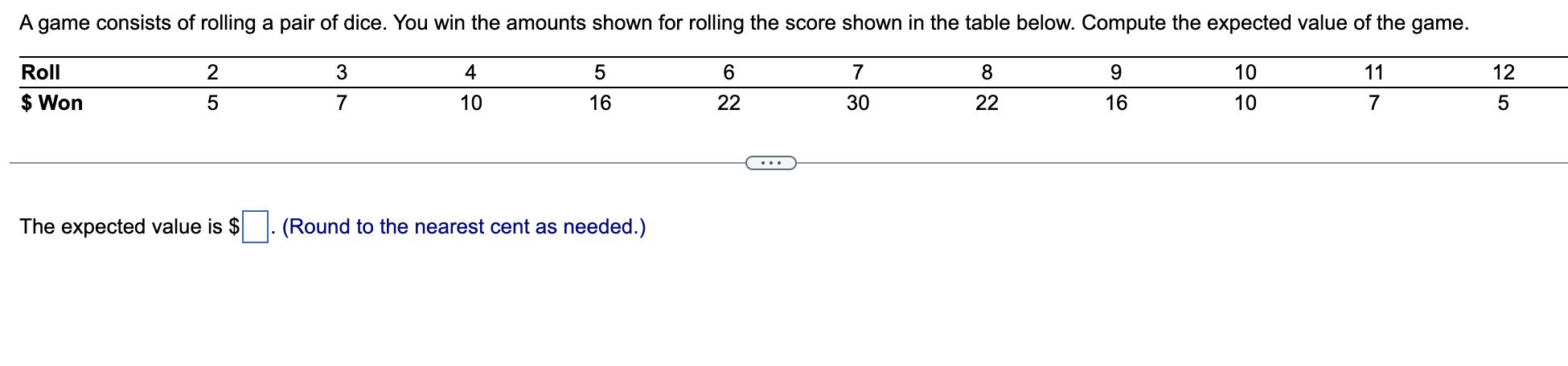 Solved A game consists of rolling a pair of dice. You win | Chegg.com