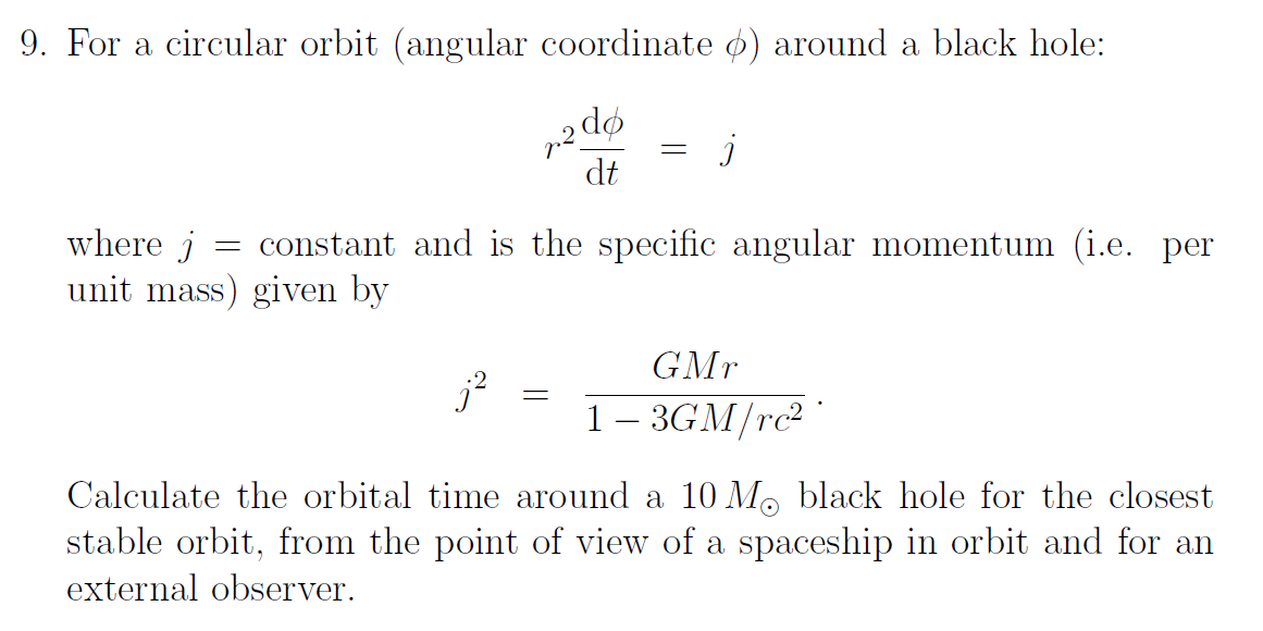 Solved For a circular orbit (angular coordinate ϕ ) around a | Chegg.com