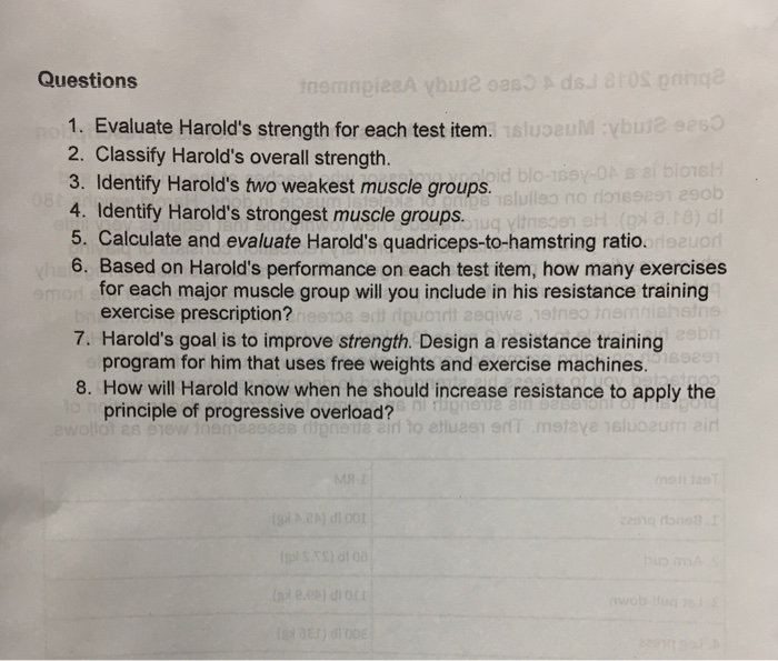 Solved Case Study: Muscular Fitness Assessment and Exercise | Chegg.com