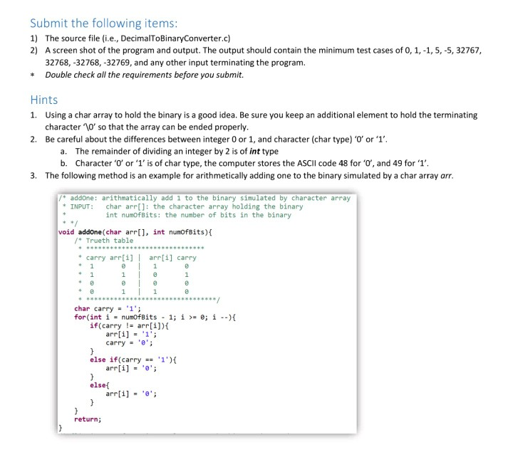 Solved Assignment 3: Decimal to Binary Converter Due | Chegg.com
