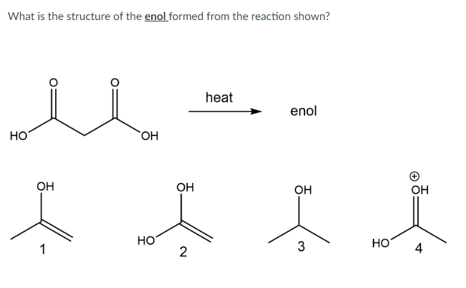 Solved What is the structure of the enol formed from the | Chegg.com