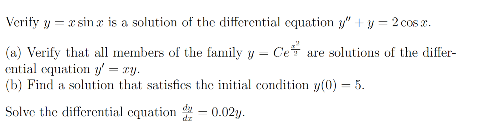 Solved Verify y=xsinx is a solution of the differential | Chegg.com