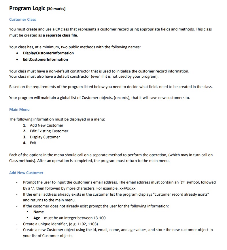 Solved Using C# and using project template as Console App | Chegg.com
