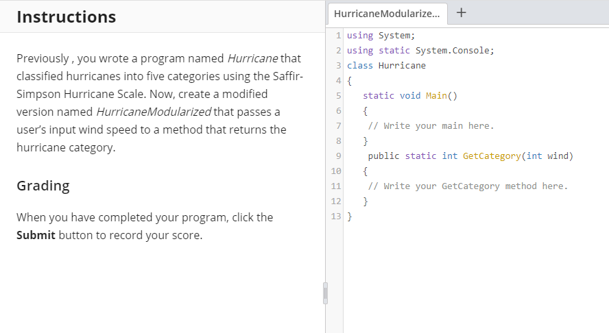 Solved Instructions Hurricane Modularize 1 Using
