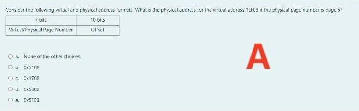 Solved Consider the following virtual and physical address | Chegg.com