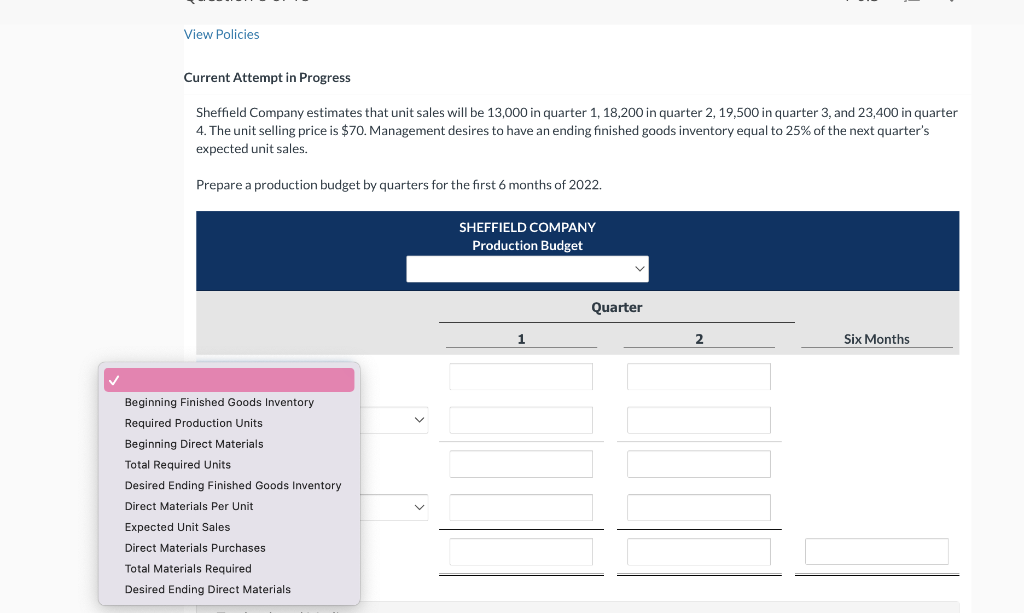 Solved Sheffield Company estimates that unit sales will be | Chegg.com