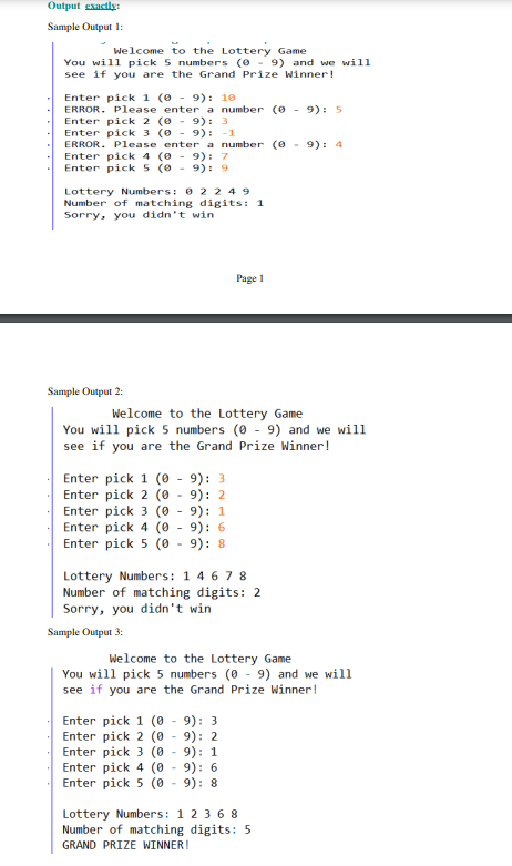 Solved The output should be the same as in the picture. | Chegg.com