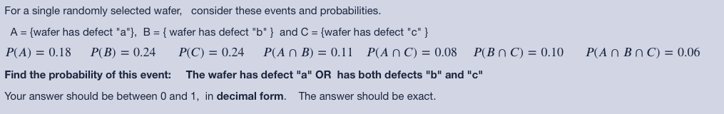 Solved For a single randomly selected wafer, consider these | Chegg.com