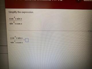 Solved Simplify the expression COS X sinx sinX COS X cosxsin | Chegg.com