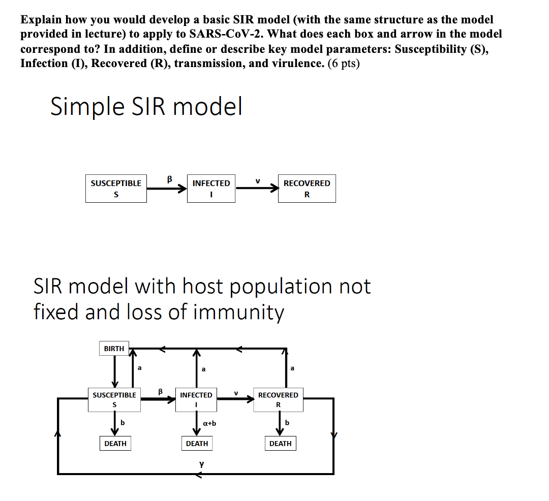 Solved Explain how you would develop a basic SIR model (with | Chegg.com