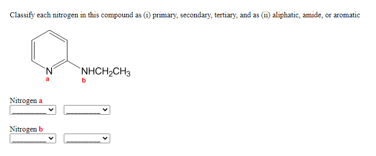 Solved Classify each nitrogen in this compound as (1) | Chegg.com