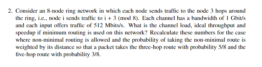 2. Consider an 8-node ring network in which each node | Chegg.com