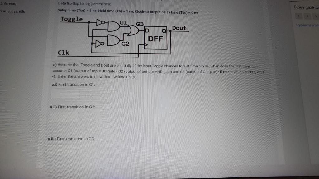 Solved Data flip flop timing parameters: Setup time (Tsu)=8 | Chegg.com