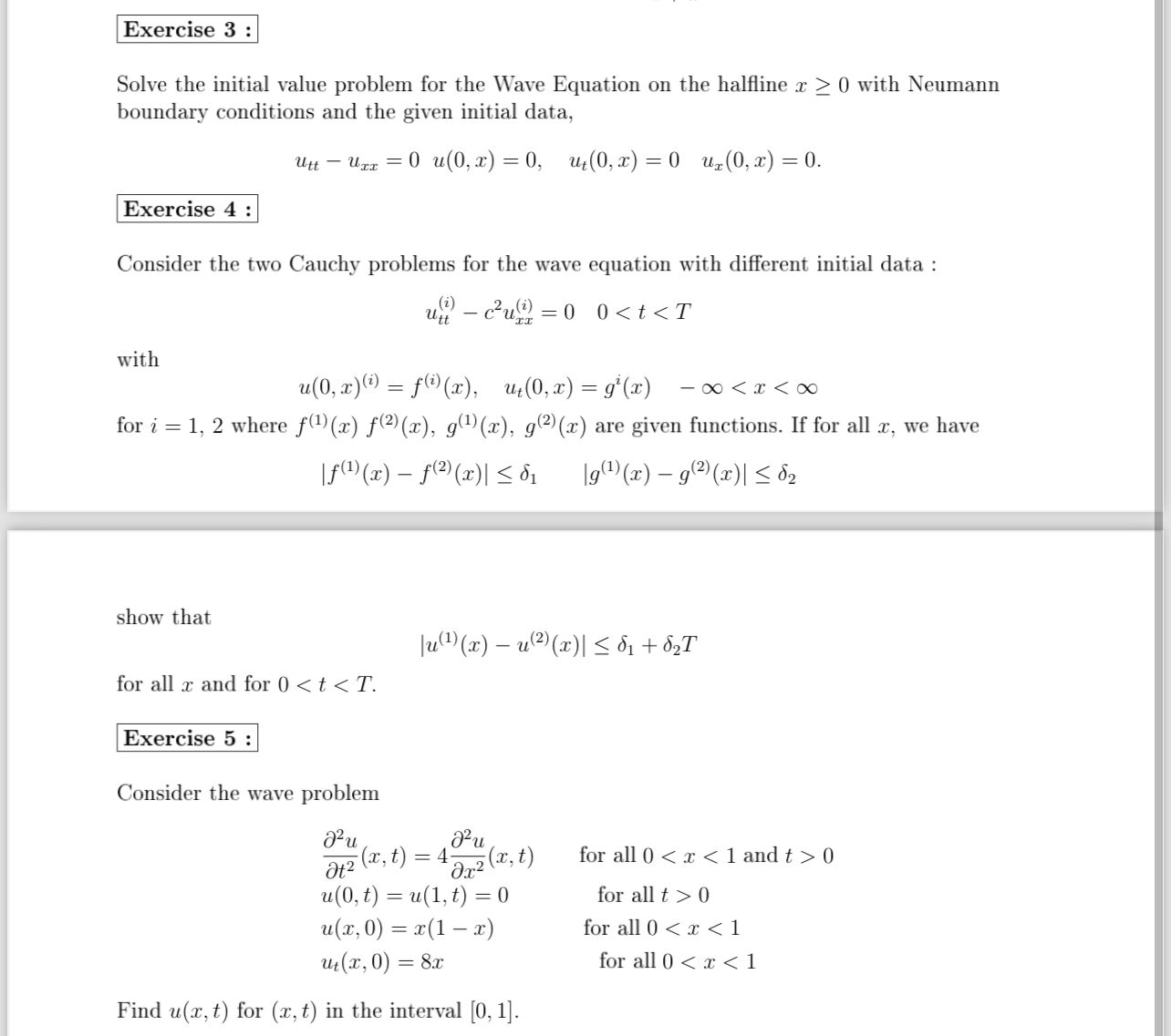 Solved Solve the initial value problem for the Wave Equation | Chegg.com
