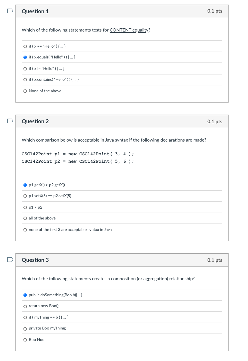 Solved D Question 1 0.1 pts Which of the following | Chegg.com