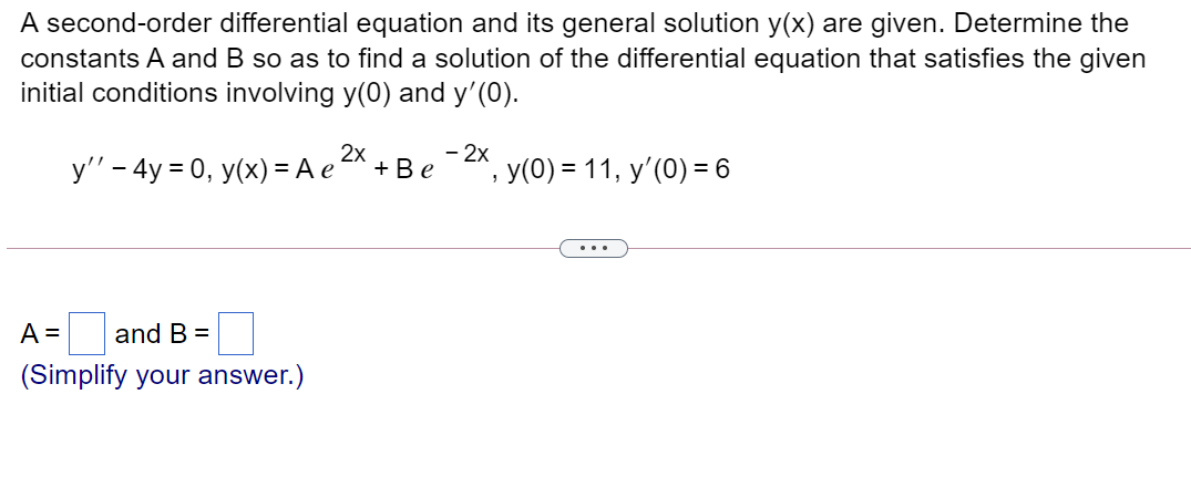 Solved A second-order differential equation and its general | Chegg.com