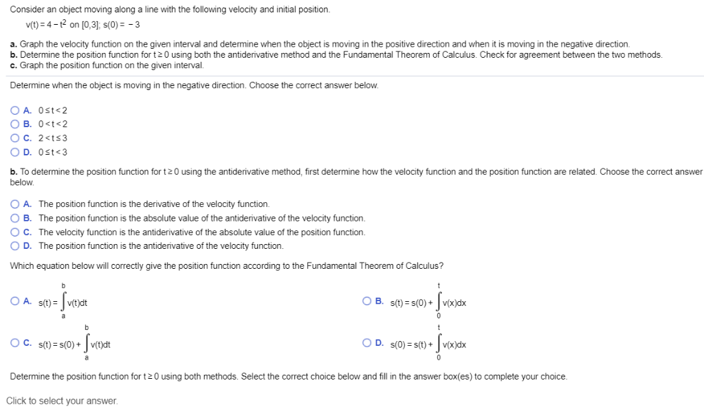 Solved Consider An Object Moving Along A Line With The