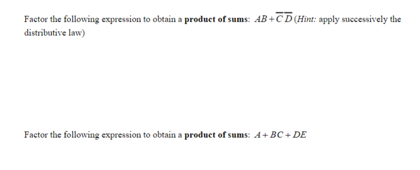 Solved Factor the following expression to obtain a product | Chegg.com