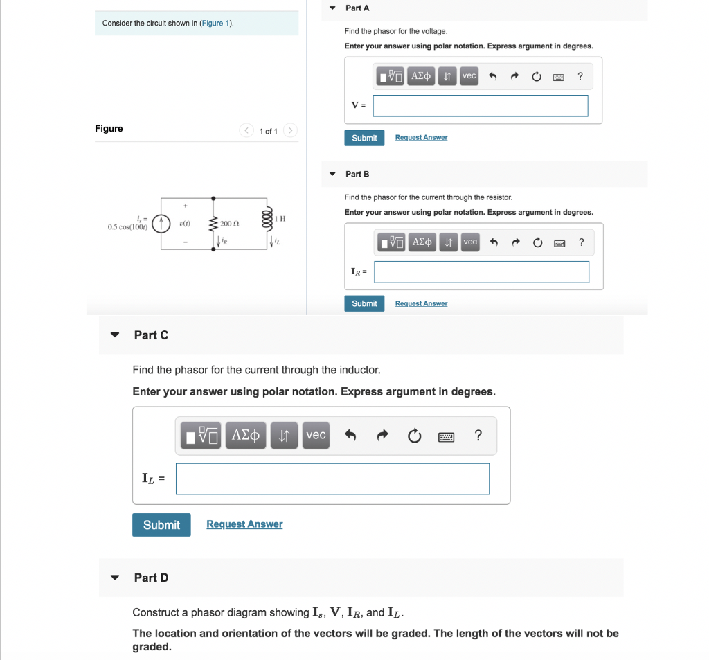 Solved Part A Consider the circuit shown in (Figure 1). Find | Chegg.com
