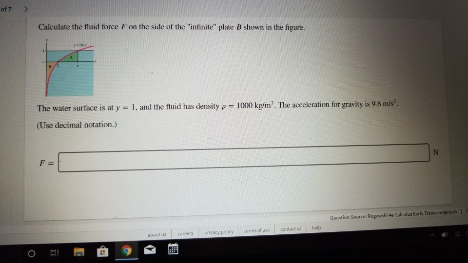 Solved Calculate the fluid force F on the side of the | Chegg.com