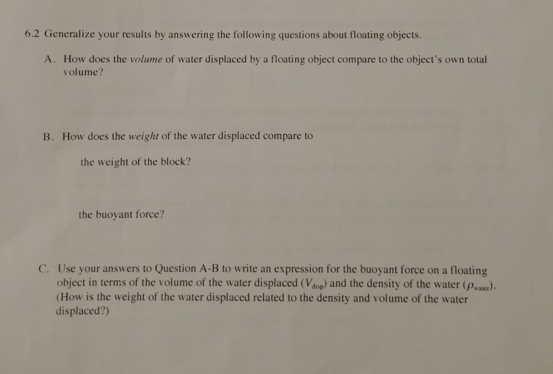 Solved 6.2 Generalize your results by answering the | Chegg.com