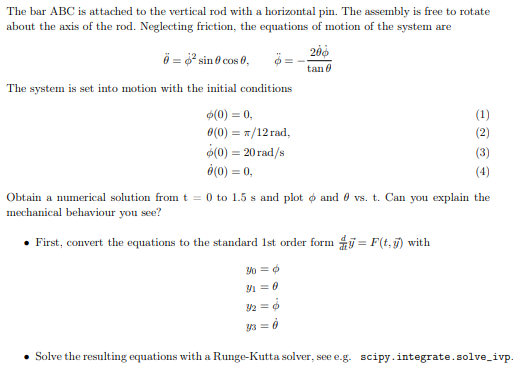 Solved The bar ABC is attached to the vertical rod with a | Chegg.com