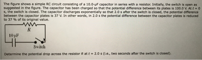 Solved The figure shows a simple RC circuit consisting of a | Chegg.com
