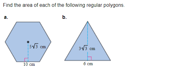 Solved Find the area of each of the following regular | Chegg.com