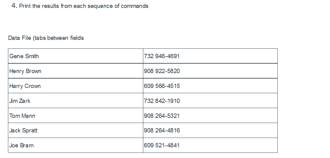 Solved Create a shell script for a telephone book | Chegg.com