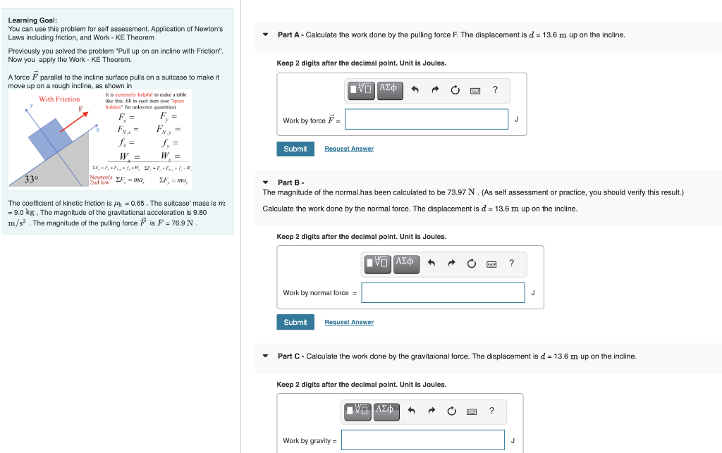 Solved Part A - Calculate the work done by the pulling force | Chegg.com