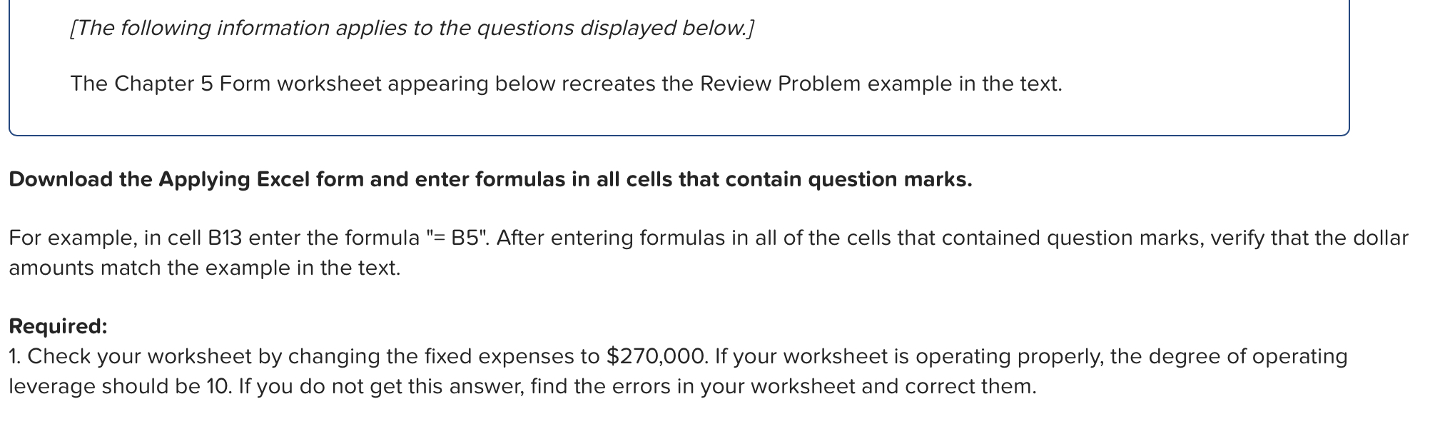 Solved Chapter 5: Applying Excel Data Unit sales 20,000 | Chegg.com