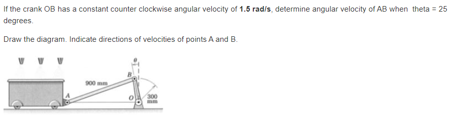 Solved If the crank OB has a constant counter clockwise | Chegg.com