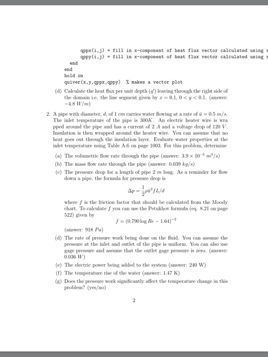 Solved appx(i,j) fill in x-component of heat flux vector | Chegg.com