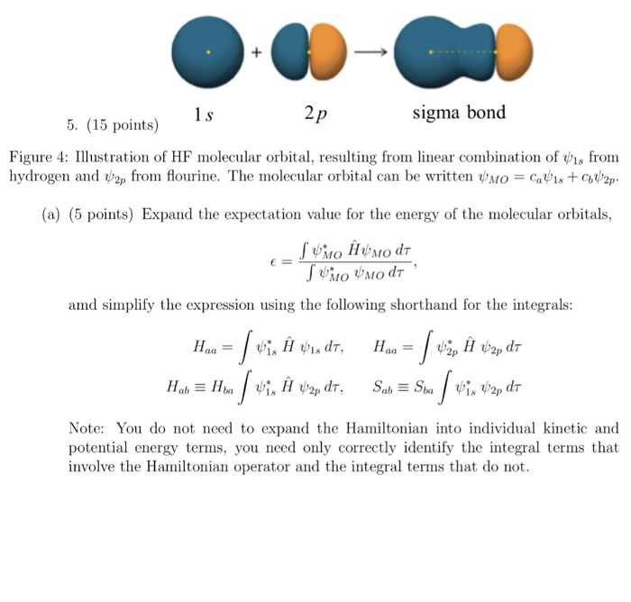 Solved 2P sigma bond 5. (15 points) Figure 4: llustration of | Chegg.com