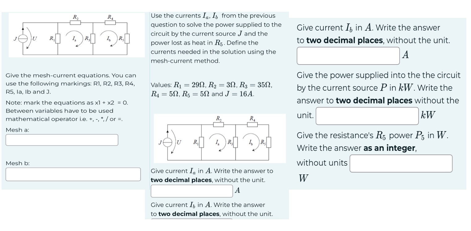 Solved Use the currents Ia,Ib ﻿from the previousquestion to | Chegg.com